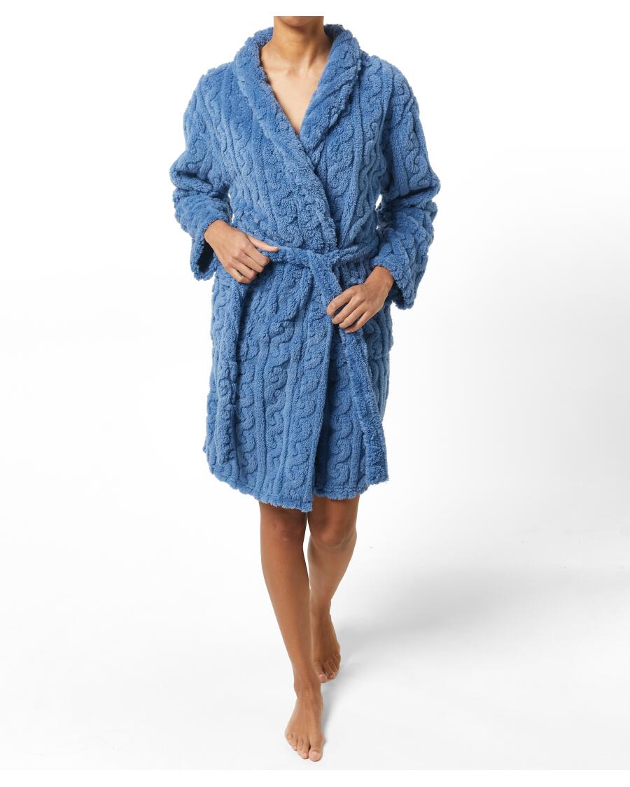 Kuscheliger Fleece-Bademantel, Janina, blau | Günstig bei KiK