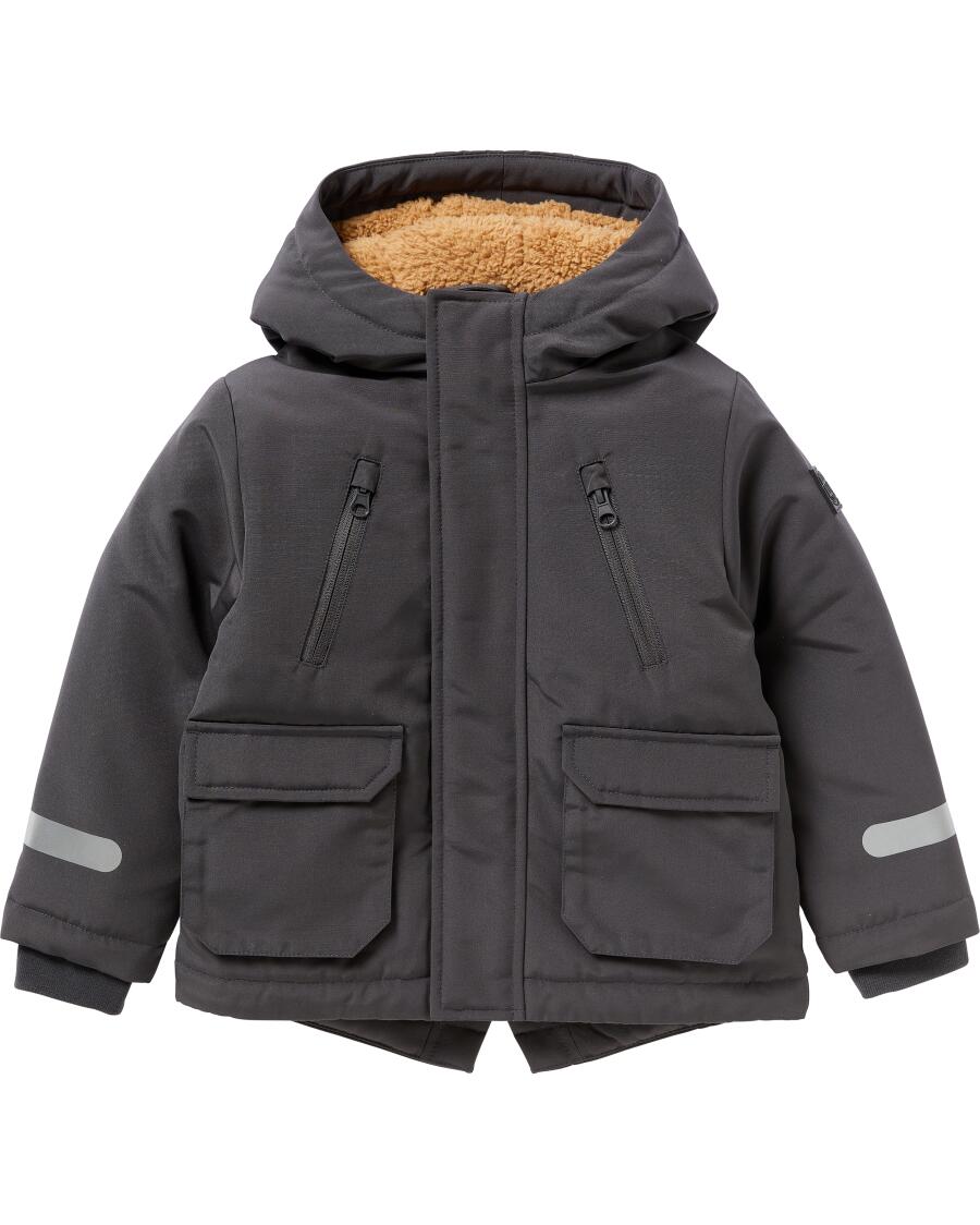 Parka mit Patch am Ärmel, Made to be cool, dunkelgrau | Günstig bei KiK