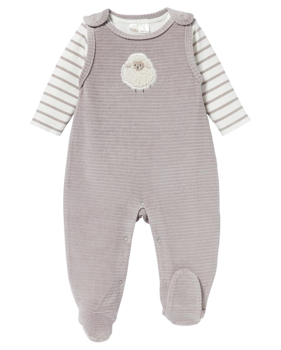 Newborn Body + Strampler Schaf, Teddykopf Baby, hellgrau | Günstig bei KiK