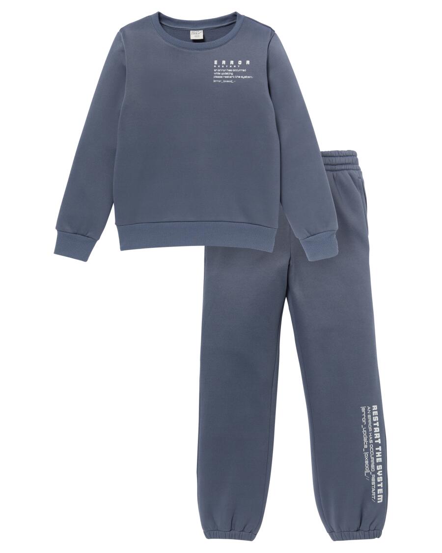 Joggingpak met letters, Made to be cool, grijs | Voordelig bij KiK